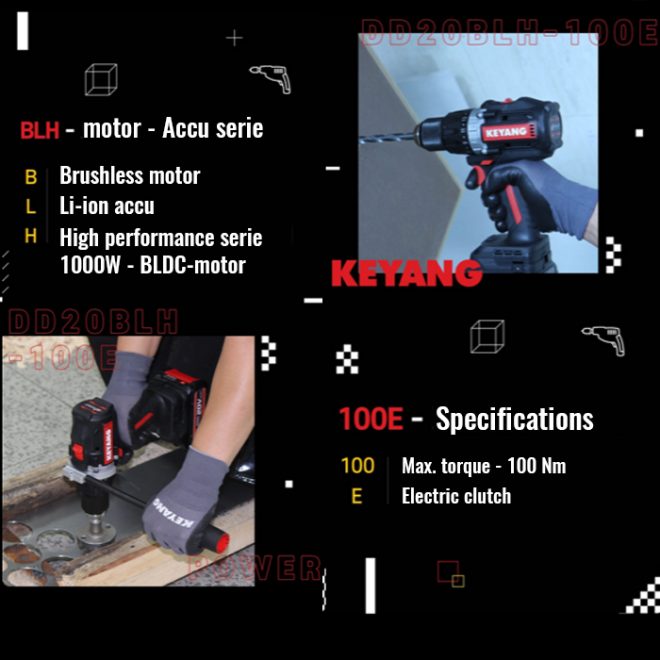 Keyang DM20BLH100E Hammer drill driver – BODY – Keyang Powertools