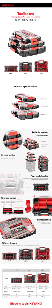 Keyang Toolboxes for screw accessories – Various Sizes – Keyang Powertools